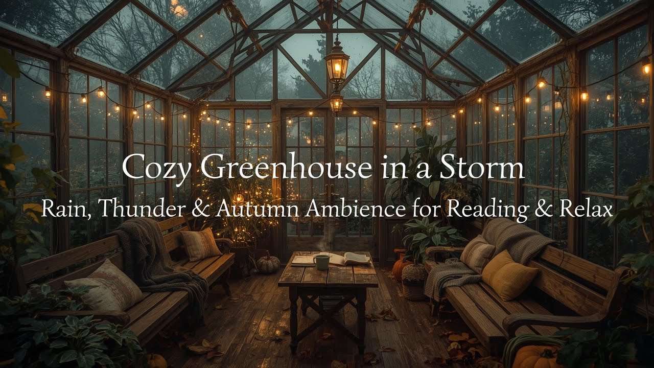 Cozy Greenhouse in a Storm 🌧️ | Rain, Thunder & Autumn Ambience for ...