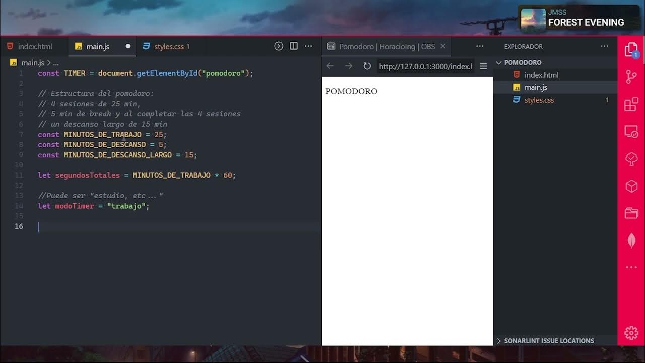 DESARROLLO DE UN POMODORO CON HTML, CSS y JavaScript | PROYECTO 1 - YouTube