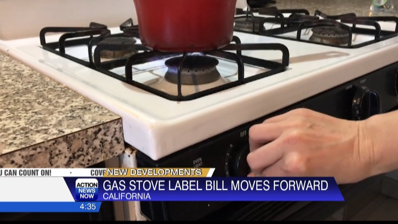Gas stove label bill moves forward in California - YouTube