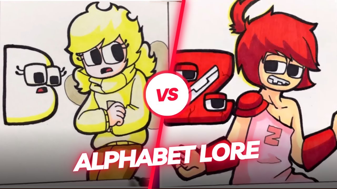 DRAWING alaphabet Lore Humanized Z VS B / Friday Night Funkin MODS Whos ...