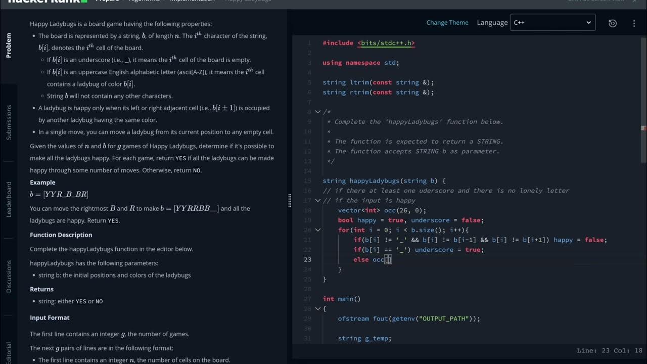 HackerRank : Happy Ladybugs - YouTube