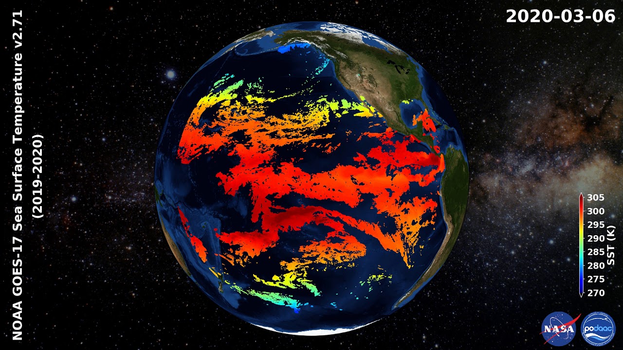 SST animation of the GHRSST NOAA GOES-17 ABI L3C v2.71 dataset - YouTube