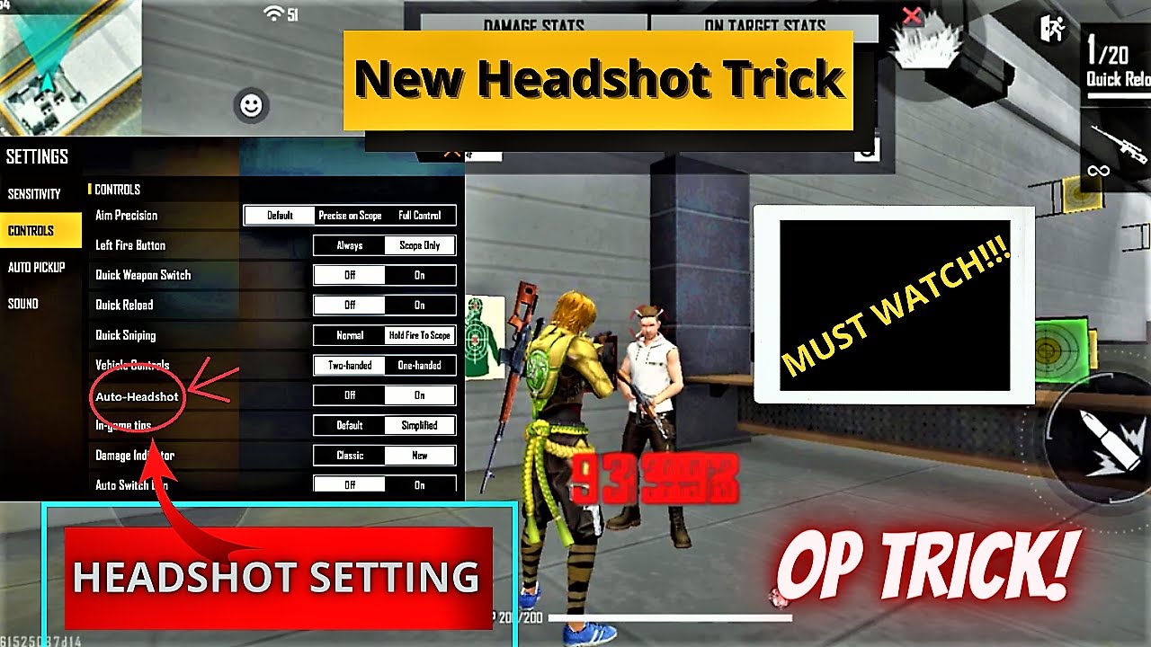 1 Tap Headshot Free Fire Tips And Tricks | One Tap Headshot Kaise Mare ...