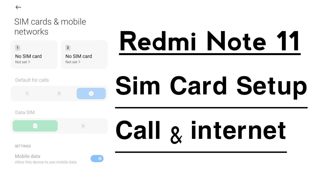 Redmi Note 11 How To Setup Sim Card Call Settings And Internet Setting ...