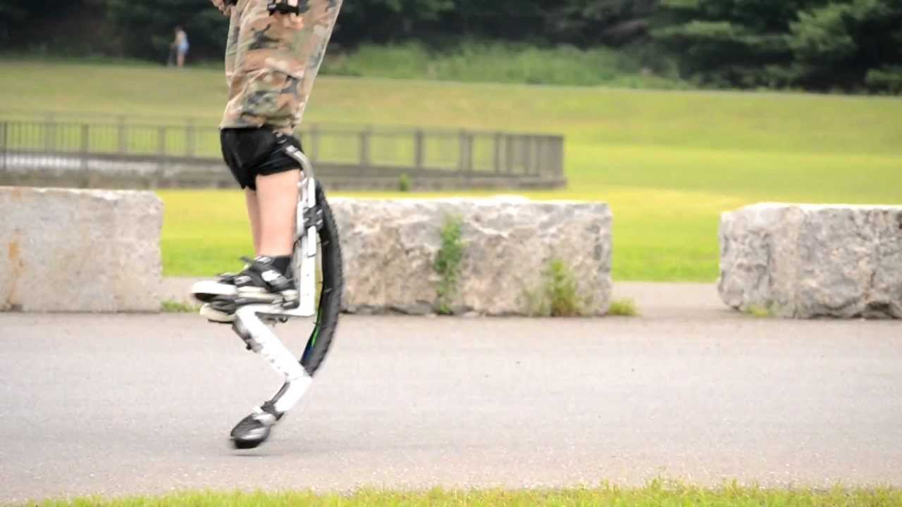 Powerstrider Jumping Stilts at fountain by Shokan reservoir 8-13-11 (HD ...