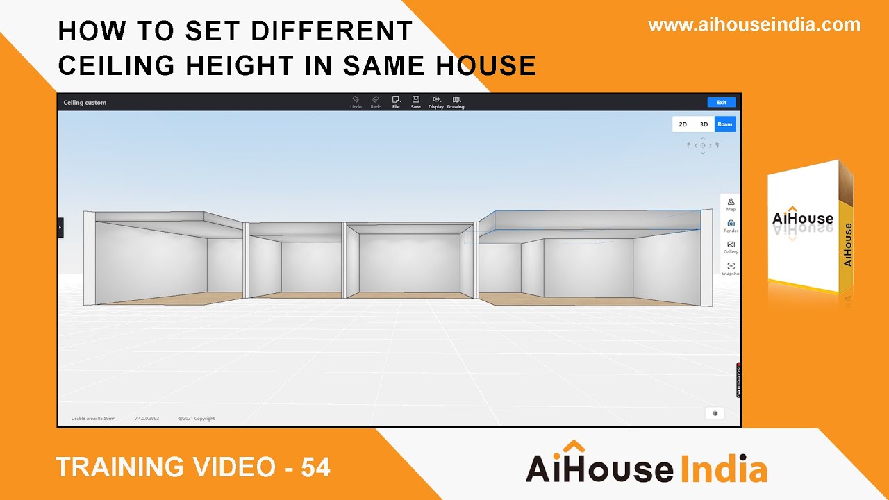 How To Set Different Ceiling Height In Same House | Training Video - 54 ...