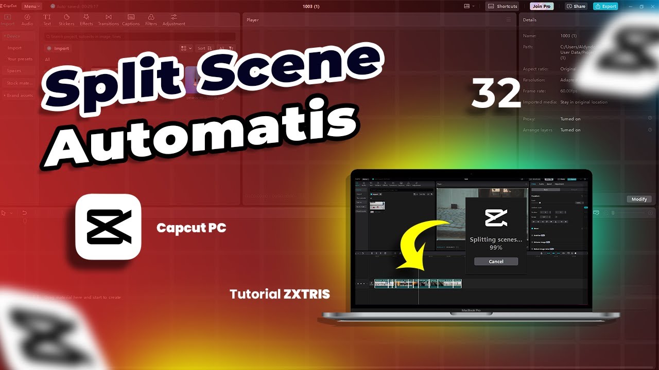 Cara split scene atau memotong adegan secara auto di capcut pc - YouTube