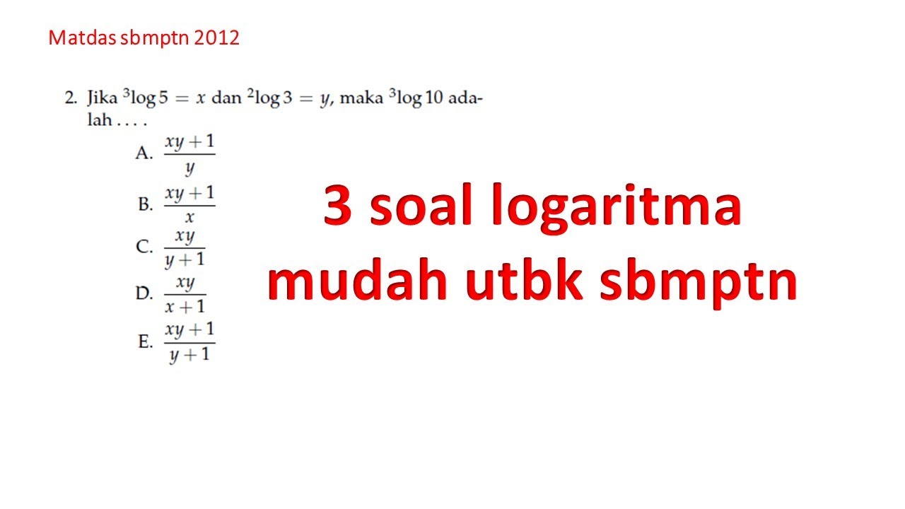 soal asli utbk logaritma - YouTube