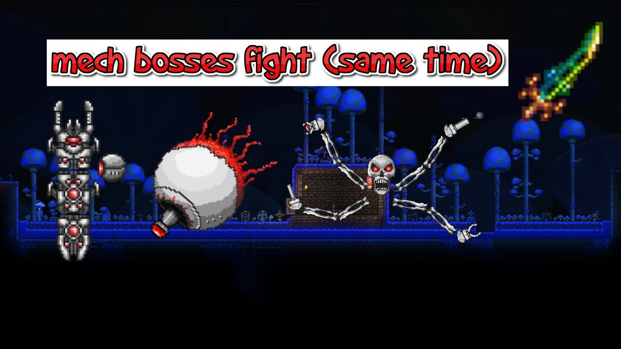 Terraria 3ds Defeating All Mech Bosses + Terra Blade Crafting - YouTube