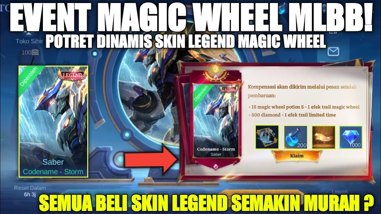 SEMAKIN HEMAT!! EVENT MAGIC WHEEL SKIN LEGEND SABER REVAMP | POTRET ...