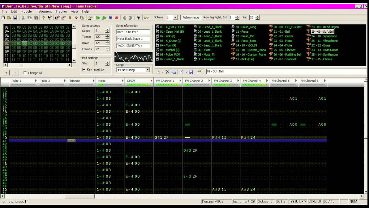 「FC音源、VRC7」METAL BLACK 1面の曲 － 「Born To Be Free」 - YouTube