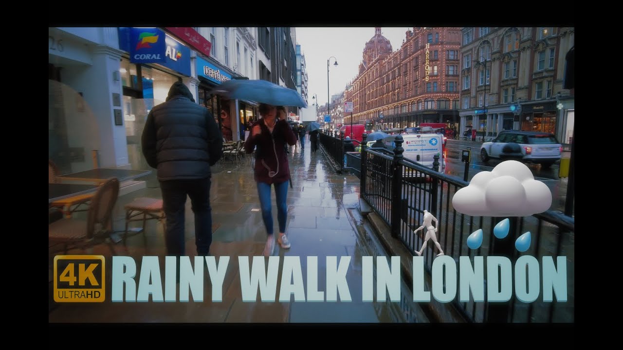 Rainy Walk in London (Harrods) - YouTube