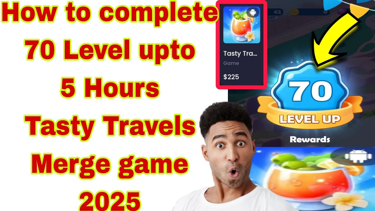 How to complete 70 Level Tasty Travels Merge game 2025 - YouTube