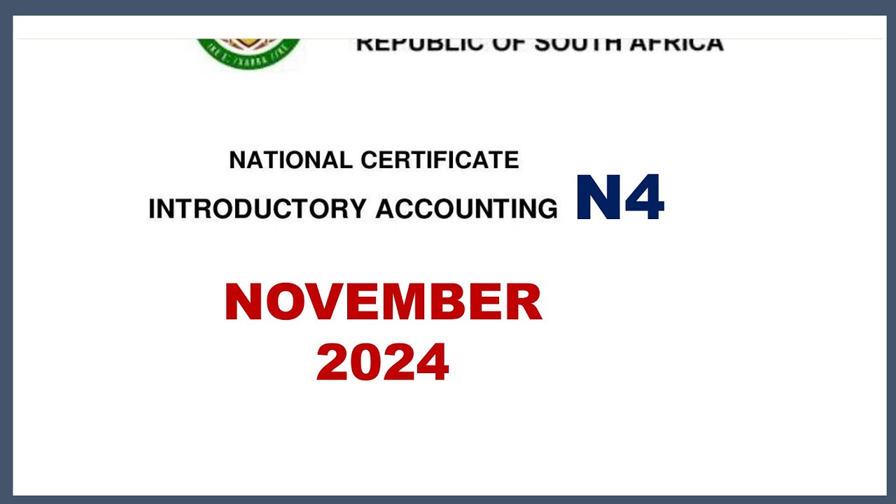 INTRODUCTORY ACCOUNTING N4 NOVEMBER 2024 STATEMENT OF PROFIT AND LOSS ...