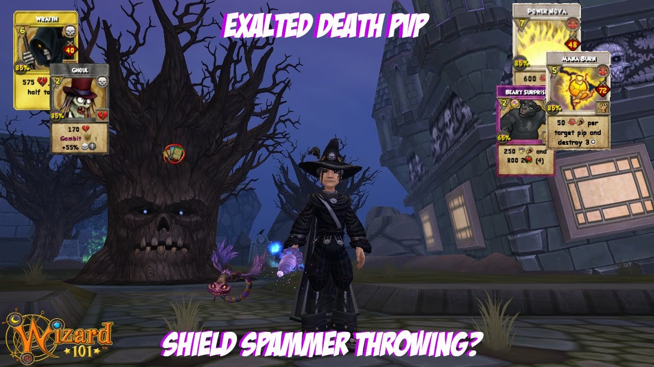 Wizard101 Exalted Death PVP - Shield Spammer holds another L... - YouTube