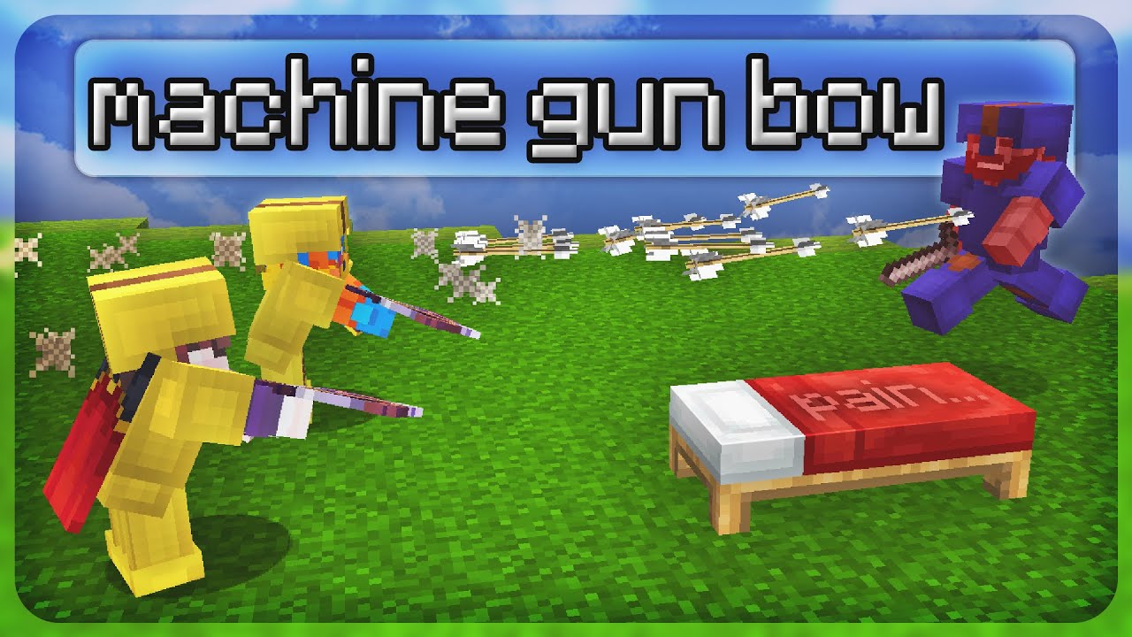 Abusing the Machine Gun Bow in Minecraft Bedwars - YouTube