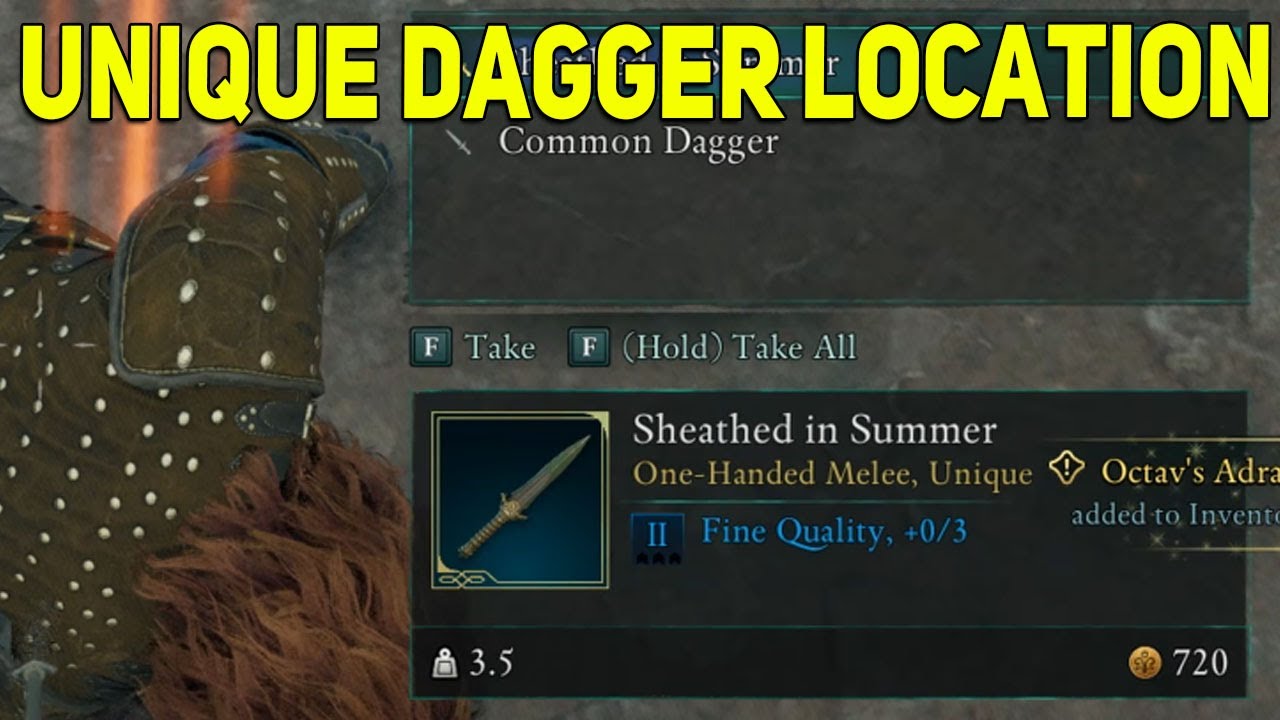 Avowed Unique One Handed Melee Dagger Location, Sheathed in Summer ...