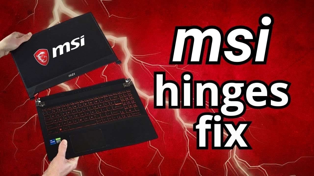 MSI Katana GF66 laptop hinges problem fix and full maintenance - YouTube