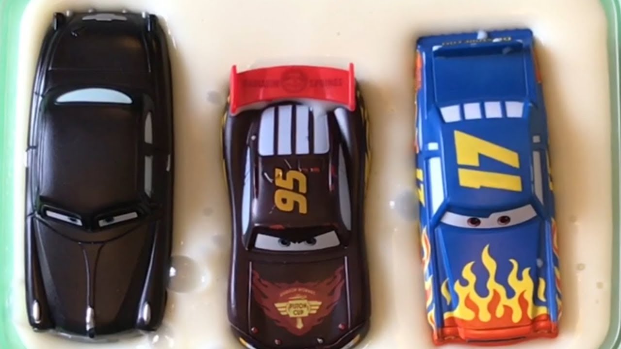 Disney Cars Toys in SLIME McQueen Doc Hudson Finger Family Song Johny ...