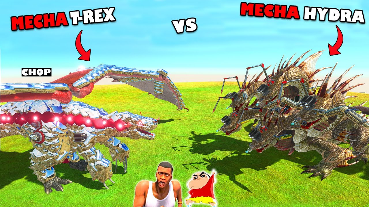 SHINCHAN MECHA HYDRA vs CHOP MECHA T-REX in Animal Revolt Battle ...