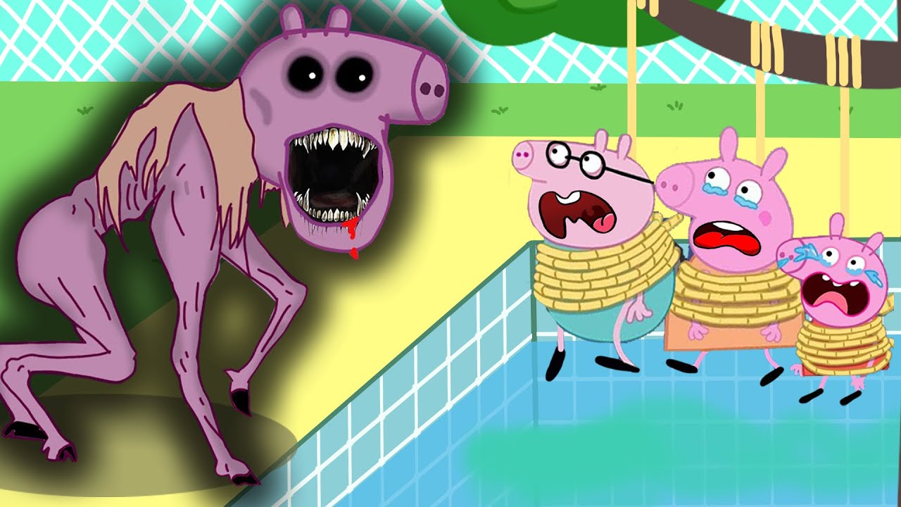 Zombie Apocalypse, Zombie Invasion at Pool | Peppa Pig's Scary ...