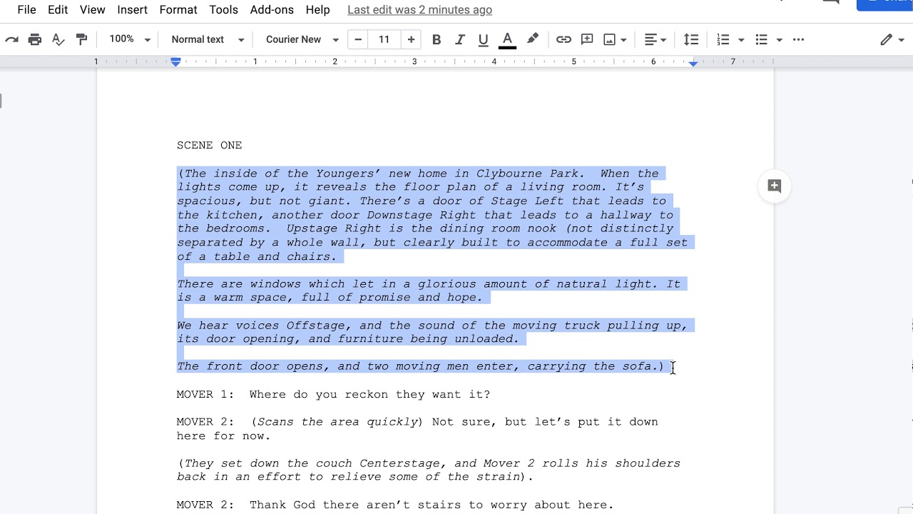 How to Format a Script for Theatre (Mr. Tourtellotte's Classes) - YouTube