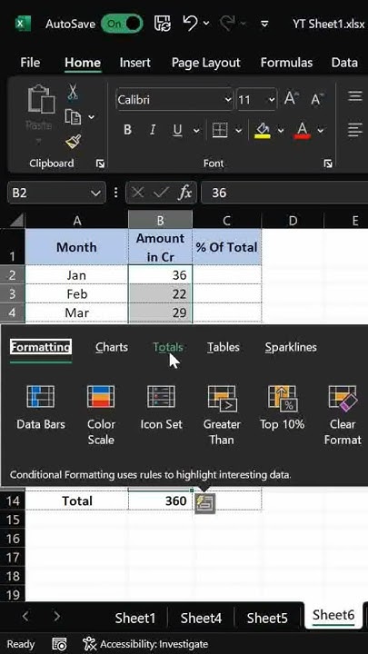 Excel Tips And Tricks Quick Analysis Tools Excel Excelcourse Mexcel Excelr Exceltraining