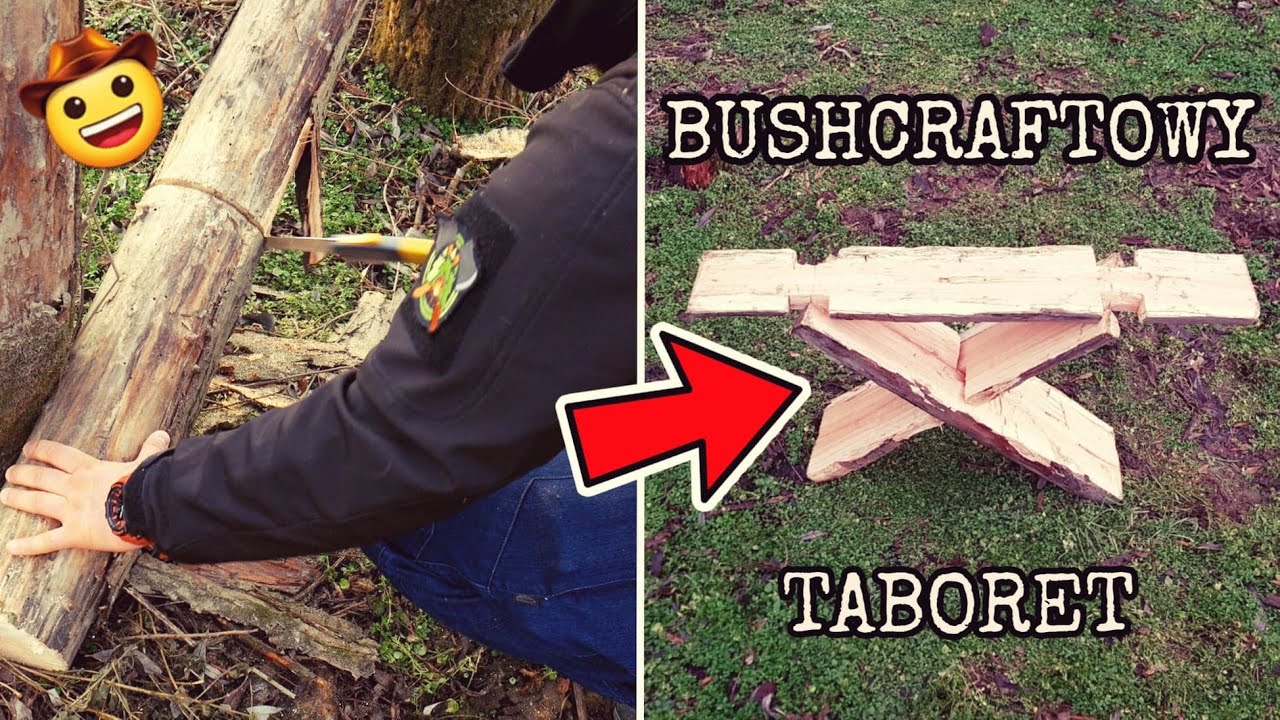 Bushcraftowy TABORET - Bushcraft STOOL 🌲🌲🌲 - YouTube