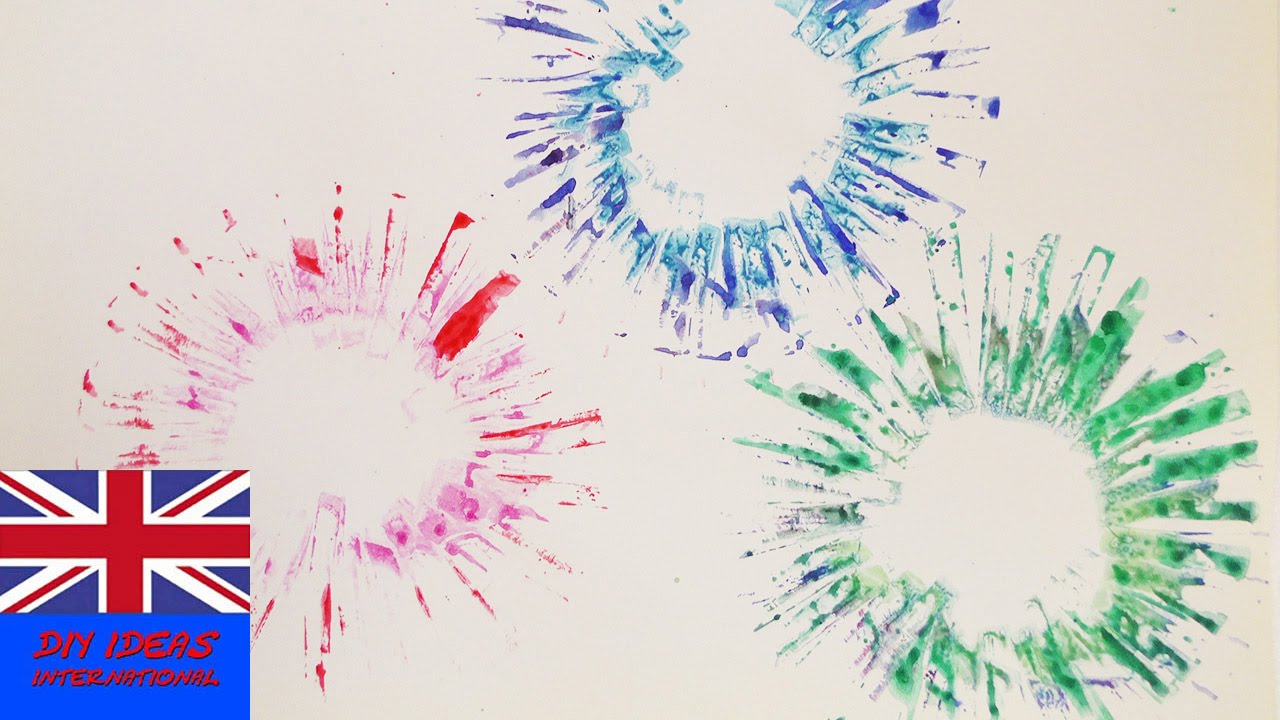 How to paint these cool fireworks in different colours! - YouTube