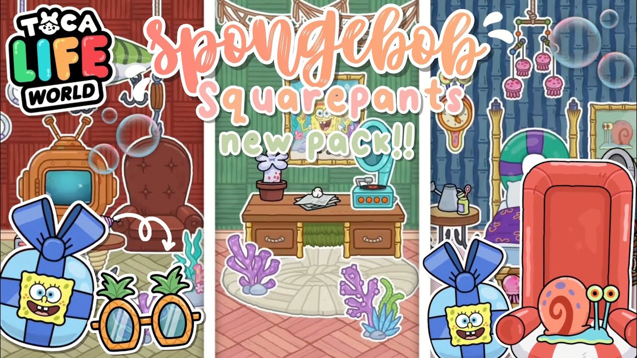Spongebob Squarepants furniture pack!! 😱🍔 - trailer review || toca life ...