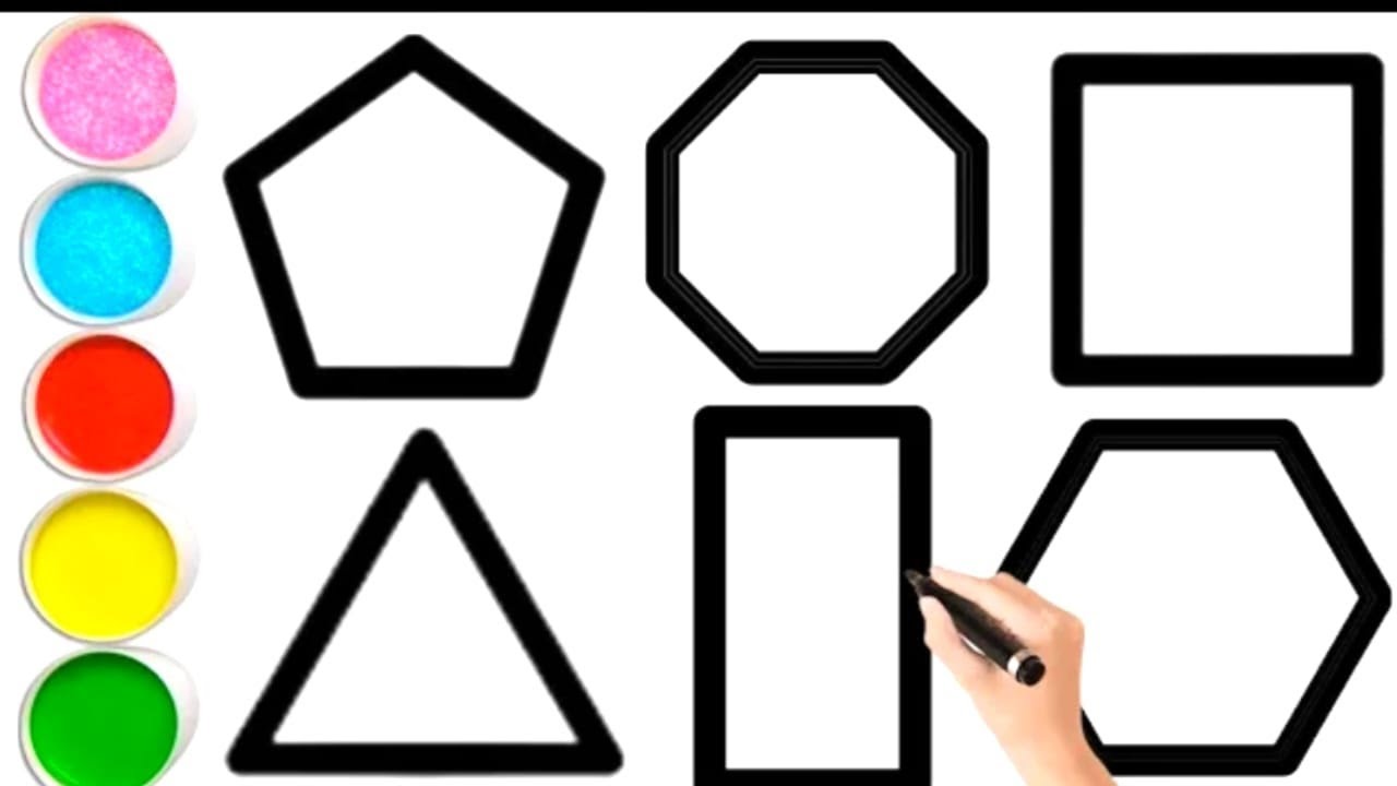 2D shapes drawing for kids|Learn 2d shapes drawing|Preschool learning ...