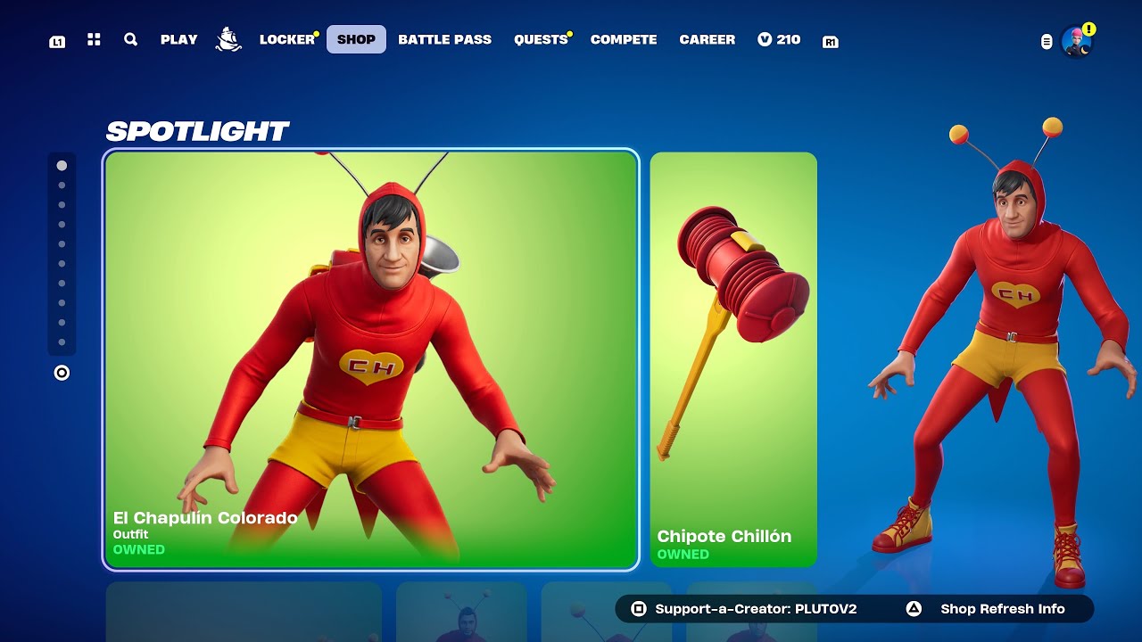 EL CHAPULIN COLORADO IS BACK AFTER 800+ DAYS! Fortnite Item Shop ...