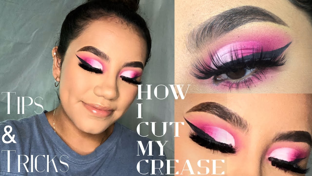 How to make a pink cut crease 💞 - YouTube