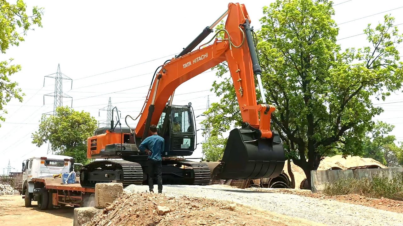 Brand New Tata Hitachi Ex 210 Prime Excavator unloading || construction ...