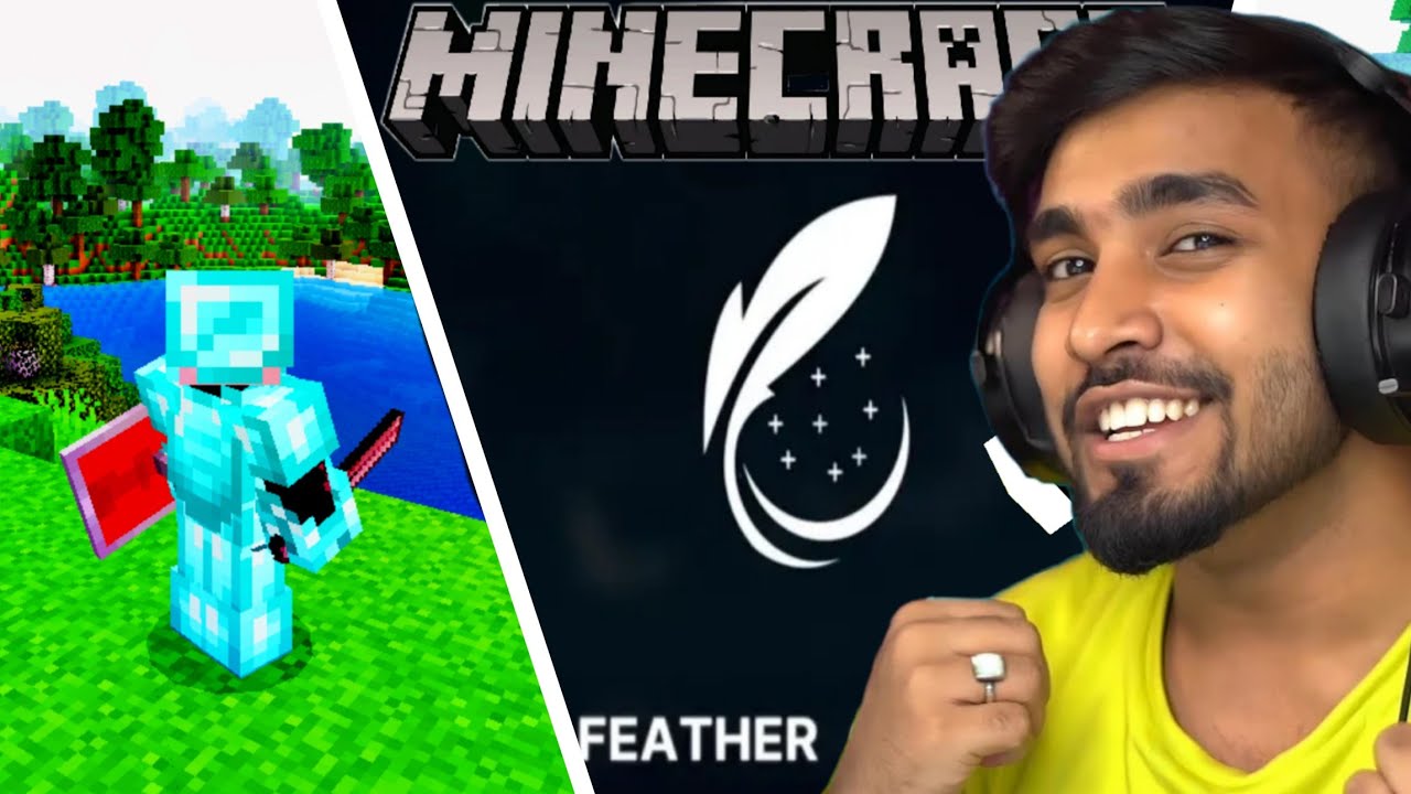Best Feather client For Minecraft PE || No Lag || @TechnoGamerzOfficial ...