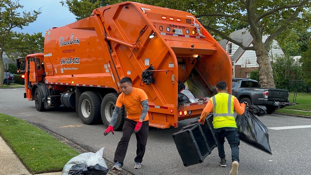 Meadow Carting Autocar Garbage Truck Flying Through Long Island Trash ...