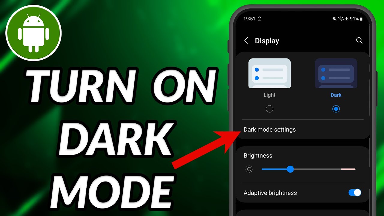 How To Turn On Dark Mode On Android - YouTube