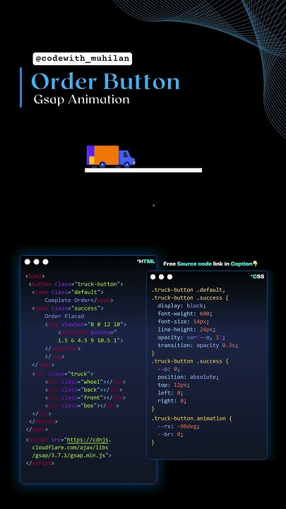Animated Order Button Using Gsap Codewith Muhilan Css Coding Youtube