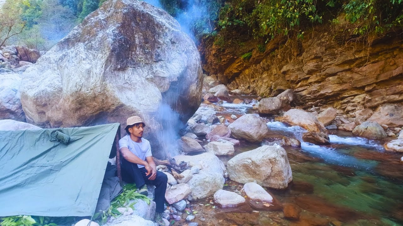 Fishing Snow Trout and camping overnight in the River || Primitive ...