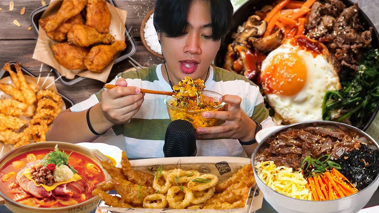 BEEF & CHICKEN BIBIMBAP MUKBANG ASMR-kuno!! (KOREAN FOODS) - YouTube