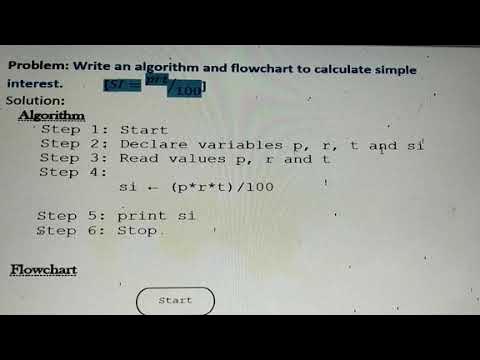Write An Algorithm And Flowchart To Calculate Simple Interest - Youtube