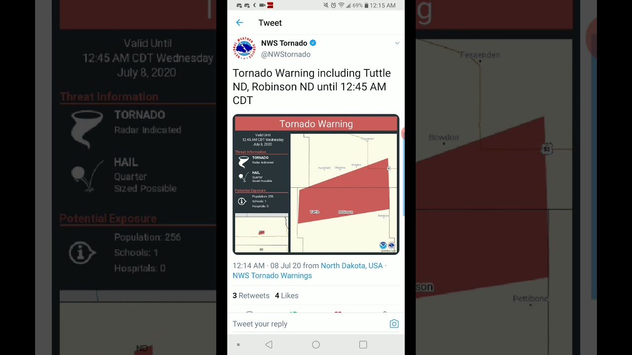 Tuttle, North Dakota Tornado 7-8-20 - YouTube