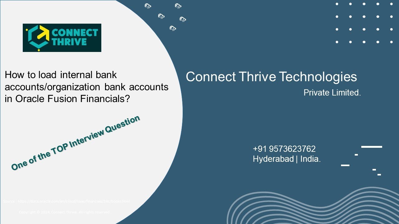 How to load internal bank accounts/organization bank accounts in Oracle ...