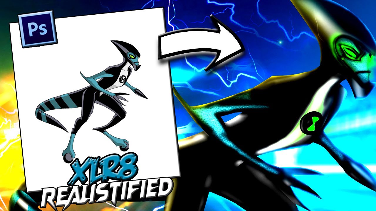 I Realistified XLR8 From Ben10 Using Photoshop | Techy Designers - YouTube