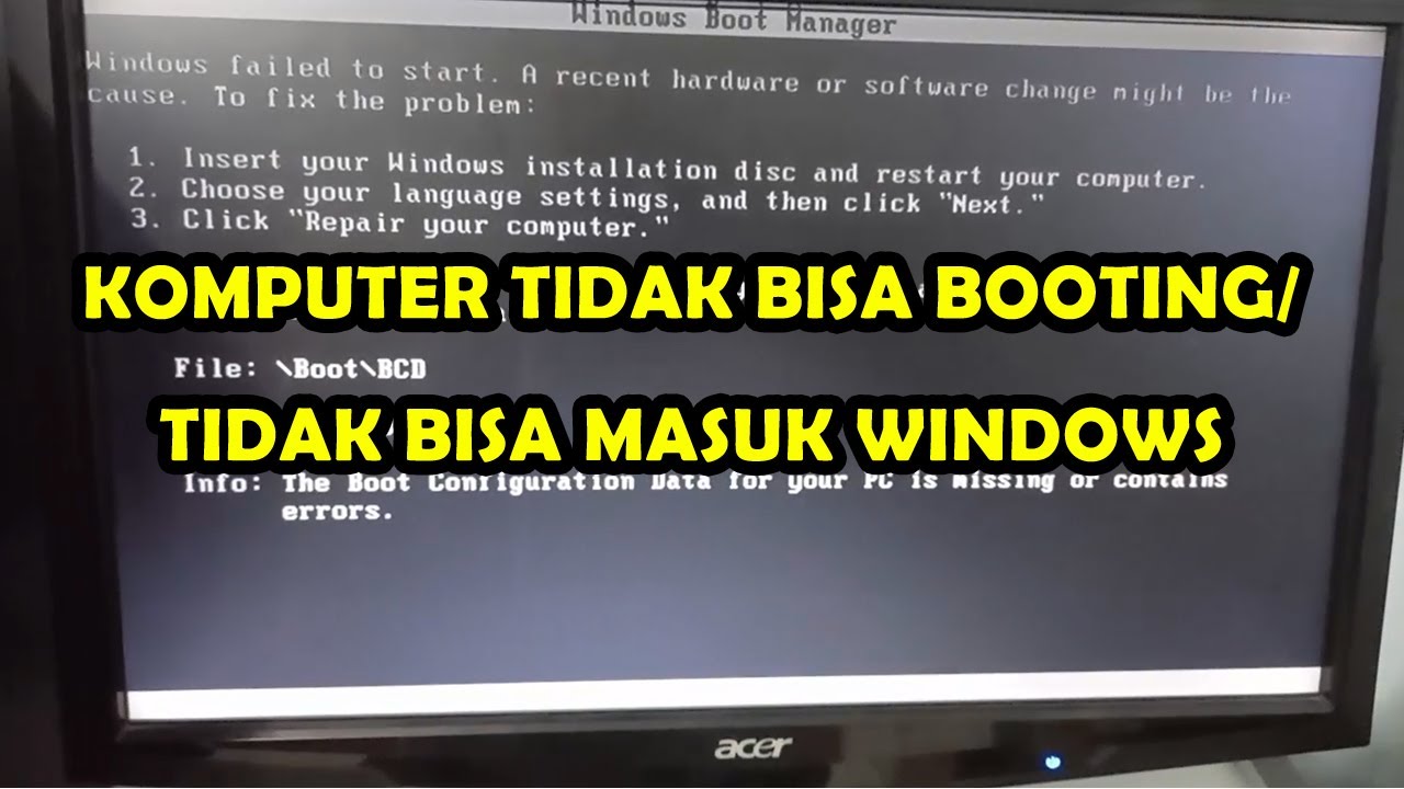 Cara Mengatasi Komputer Built Up tidak bisa masuk windows atau tidak bisa booting - YouTube