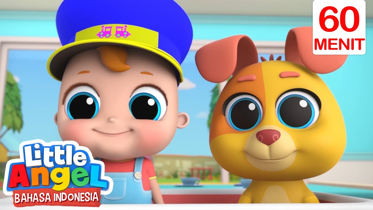 Naik Kereta Api Tut Tut Tut 🚂 | Little Angel Bahasa Indonesia | Kartun ...