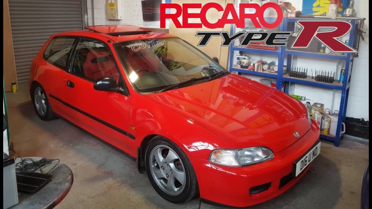 Fitting Honda Ek9 and Dc2 Red Recaro Seats Into My Honda Civic EG D16z6 ...