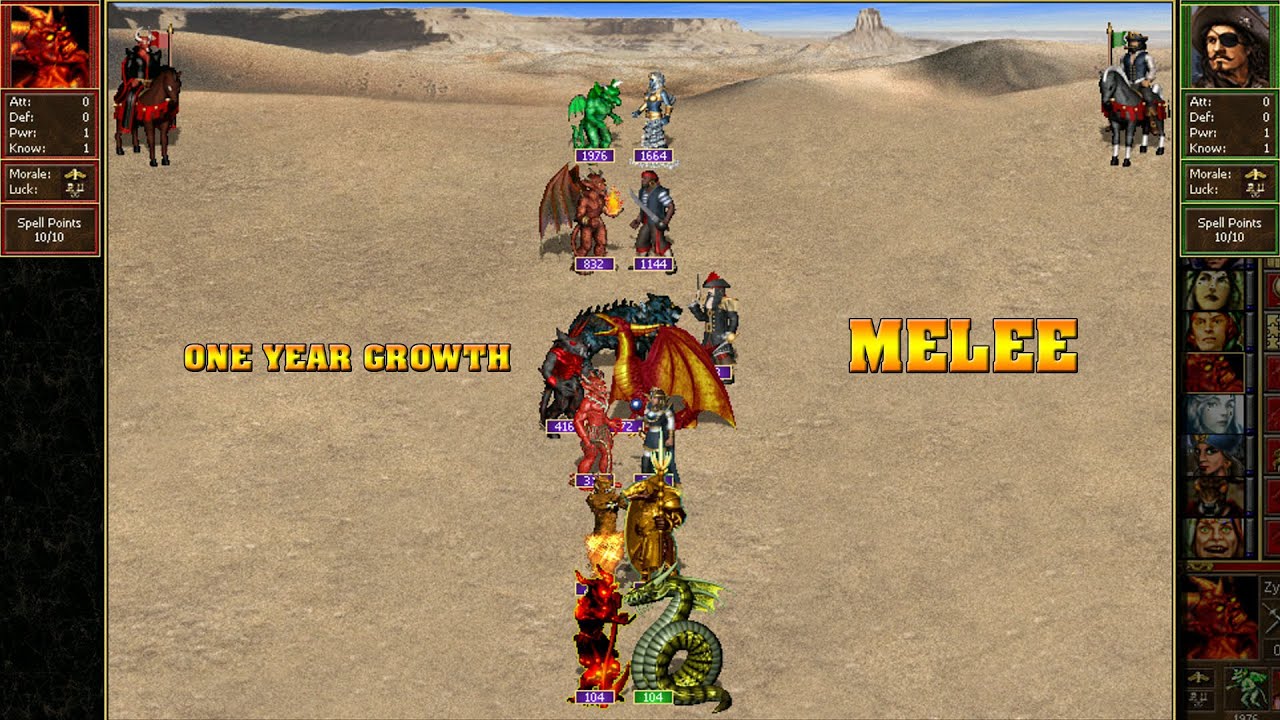 Heroes 3 COMBAT One year growth Inferno vs Cove melee - YouTube