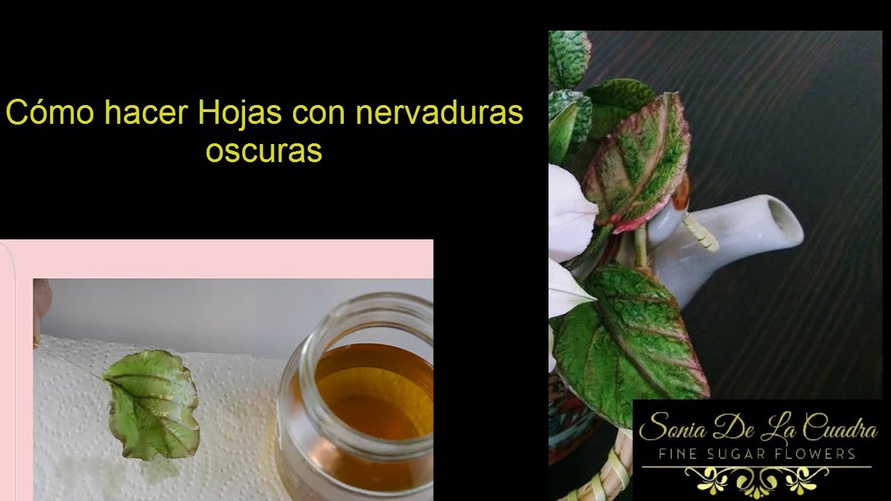 Cómo hacer HOJAS CON NERVADURAS en GUMPASTE. How to make leaves with ...