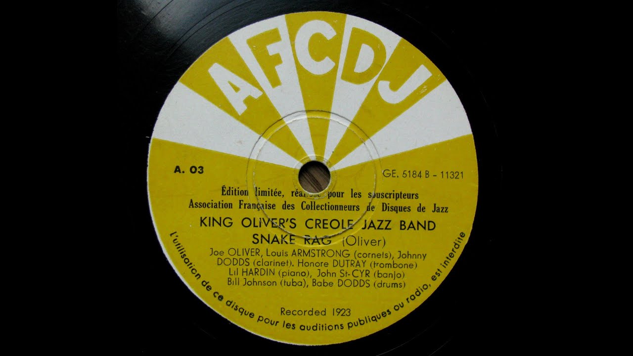 King Oliver's Creole Jazz Band -Snake Rag (1923) - YouTube